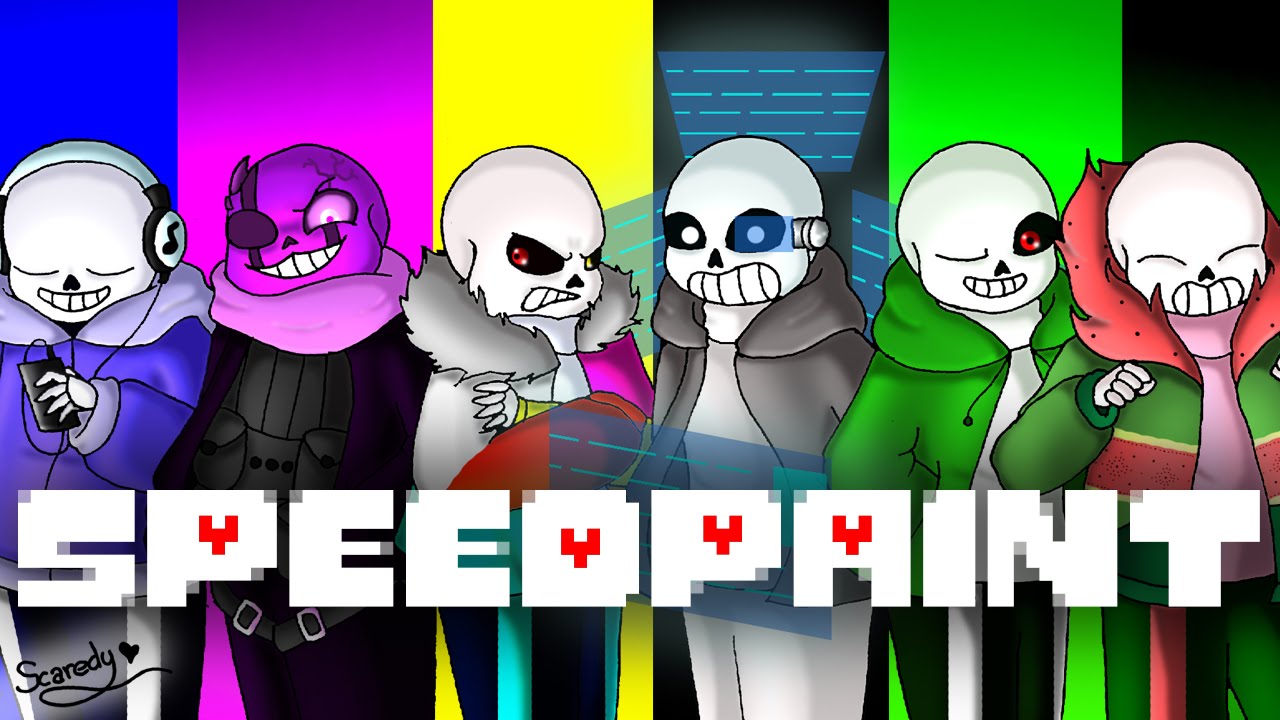 SpeedPaint! Alternative Universe Sans!! (Undertale AU's) Part 4 - YouTube