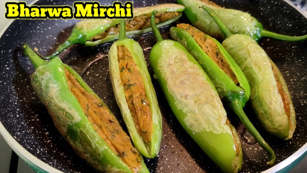 Bharwan Mirchi Recipe | Bharli Mirchi | Stuffed Chillies Recipe | Besan ...