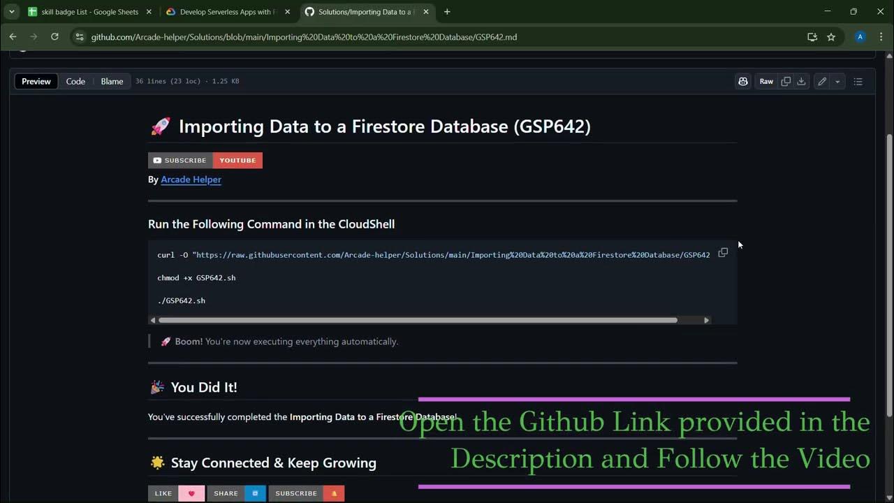 Importing Data to a Firestore Database || #GSP642 || By Arcade Helper - YouTube