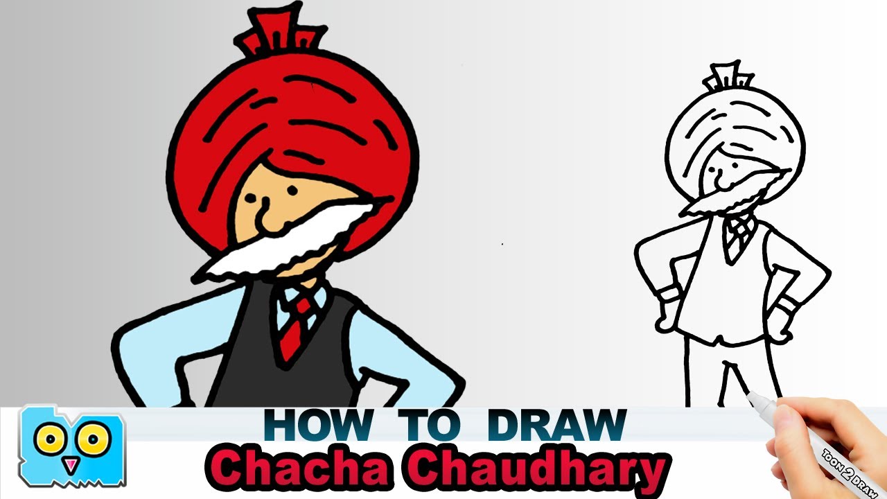 How to Draw Chacha Chaudhary Cartoon - YouTube