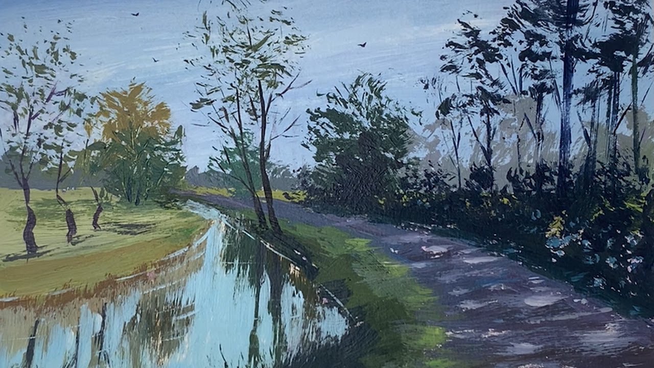 How To Paint Landscape With Acrylic Step By Step | Painting Pathway And ...