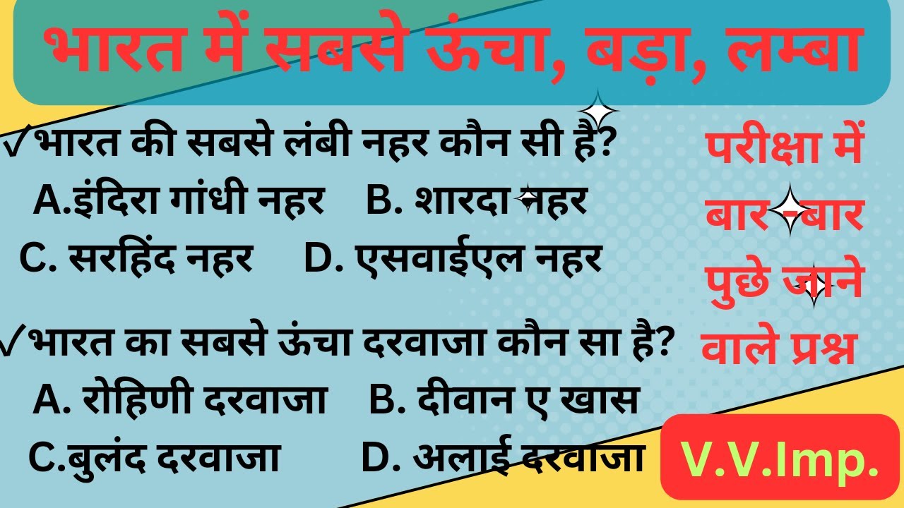 Largest Longest Highest And Smallest In India GK largest-longest-highest-and-smallest-in-india-gk