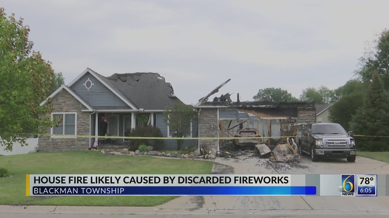 House fire likely caused by discarded fireworks - YouTube