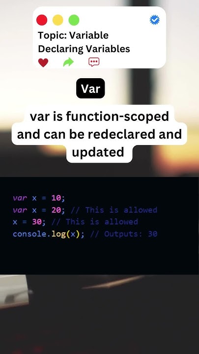 Master Javascript Declaring Variables With Var 🚀 Codingtips Javascript Shorts Programming