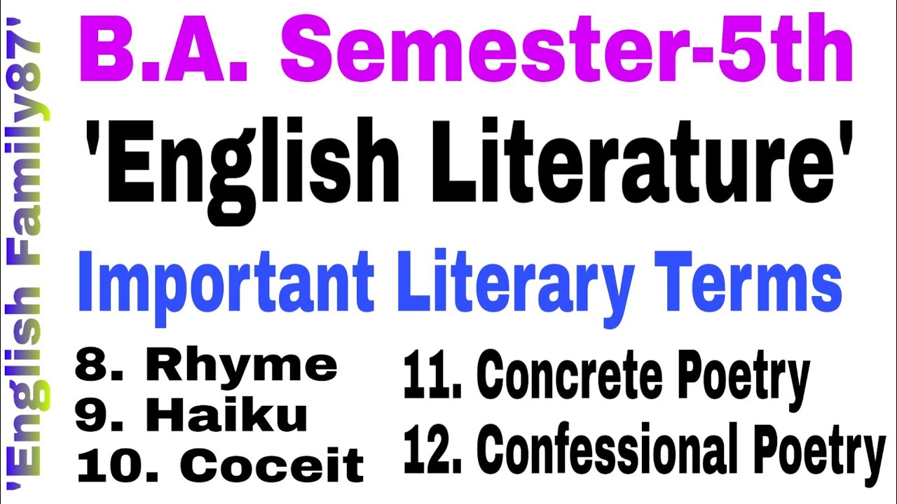 Important terms of Literature by 'English Family87' | Literary Terms in ...