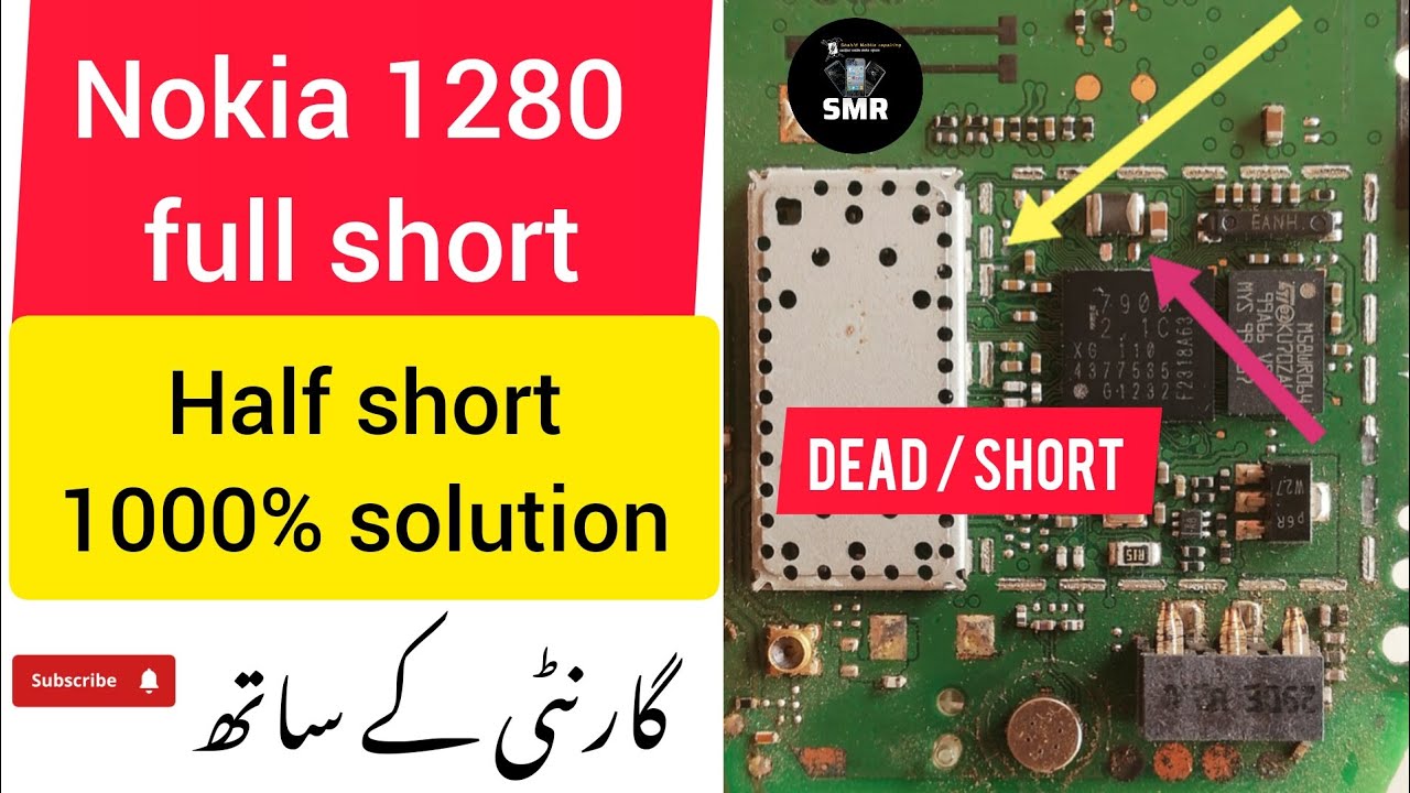 Nokia 1280 half and full short solution | 1280 battery low | dead on ...