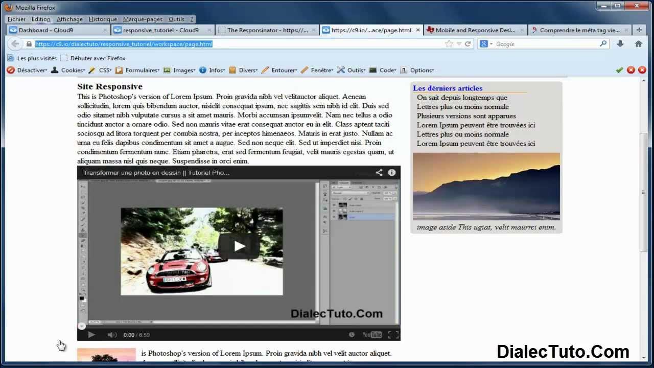 Tutoriel Responsive web design avec Html5 et Css3 (partie 5/6) - YouTube