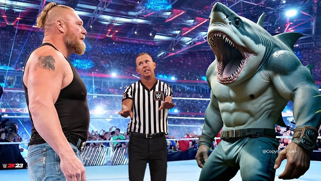 FULL SEGMENT - Brock Lesnar vs Crazy Fighter Shark | Iron Man Match ...