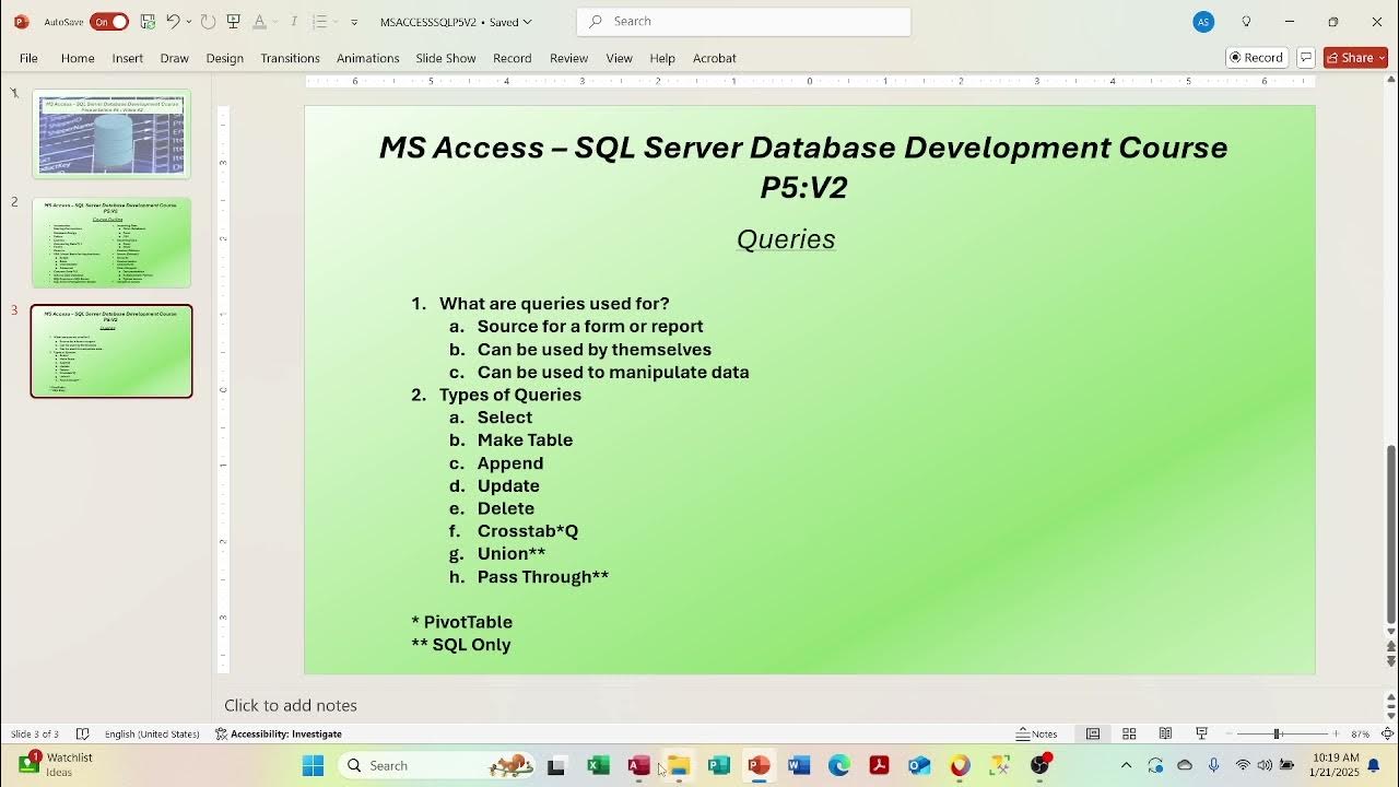 MS Access Queries PT2 - YouTube