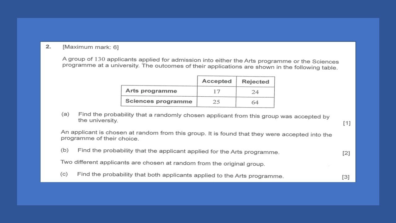 AI SL: Paper 1 Problem 2 (TZ2 May 2022)(Probability)(Conditional probability) - YouTube