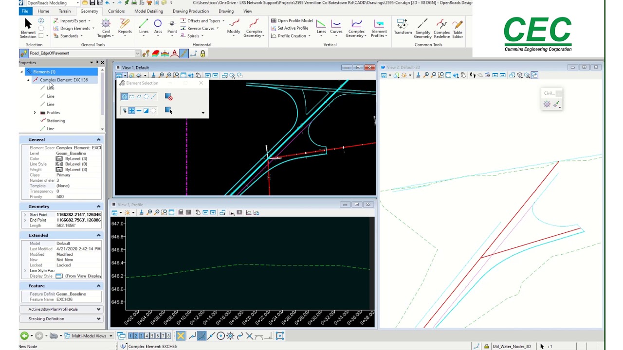 ORD Intersection Design profile tools - YouTube