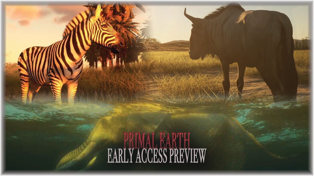Primal Earth- NEW GAME- Early Access- Wildebeest & Zebra demo, swimming animation added! - YouTube
