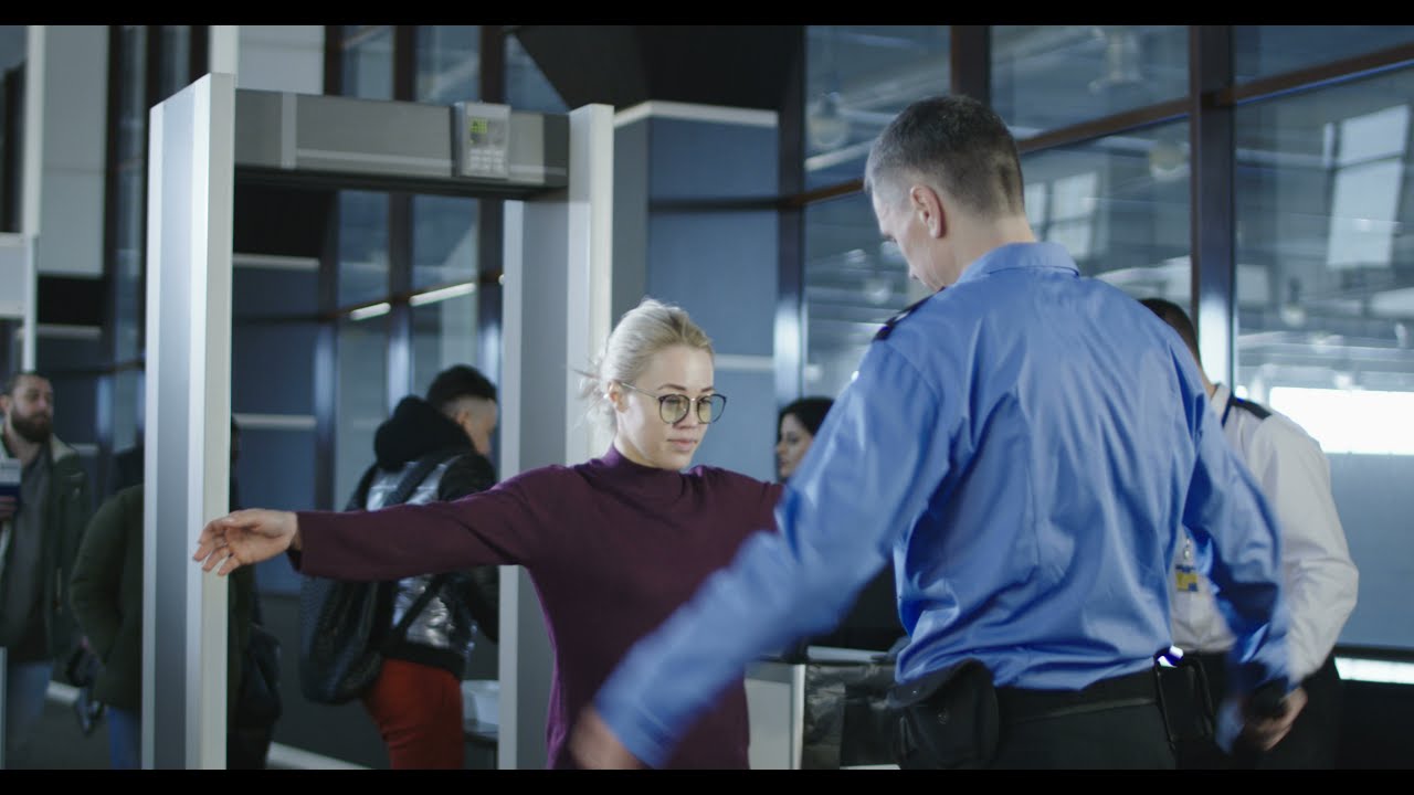 Airport ️Security Guard Checking Passenger👨‍👨‍👧‍👧 | Stock Video - YouTube
