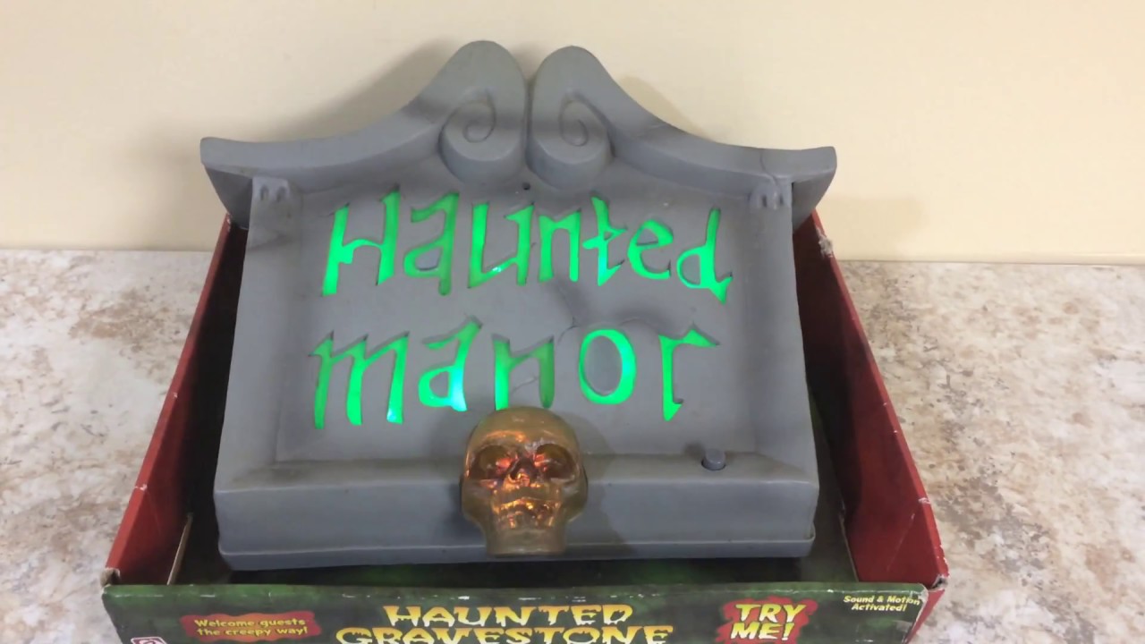 Gemmy Halloween Animated Haunted Gravestone - Haunted Manor - YouTube