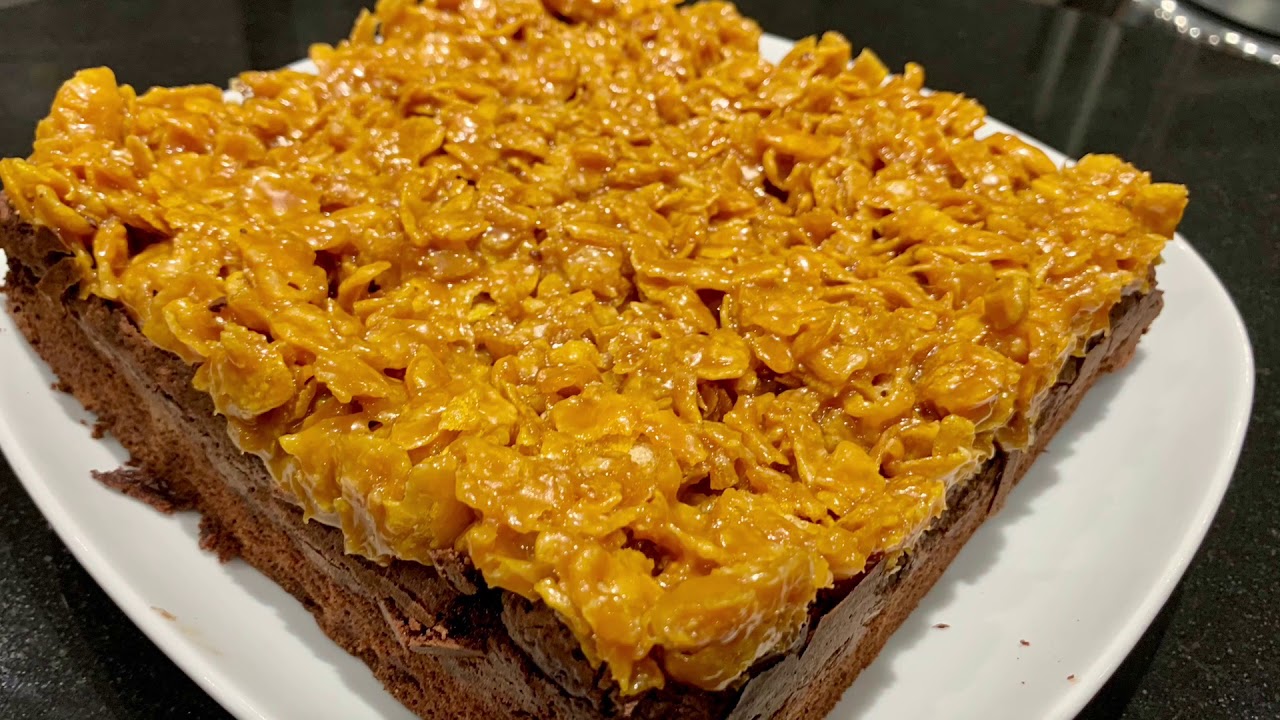 Caramel Cornflake Brownie - YouTube