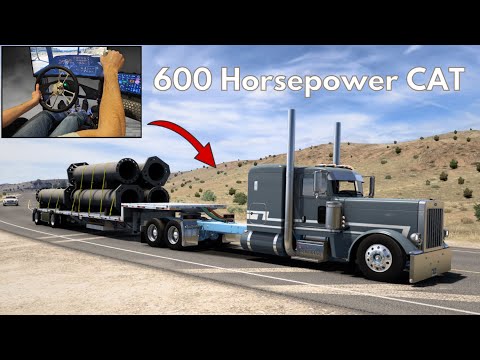 Hauling Heavy Pipe Through the Mountains - (Peterbilt 389) - American Truck Simulator