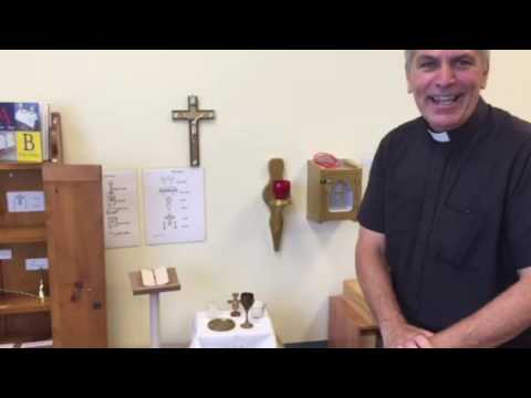 Fr. Philip Rodgers showing Good Shepherd Catechesis room at St ...