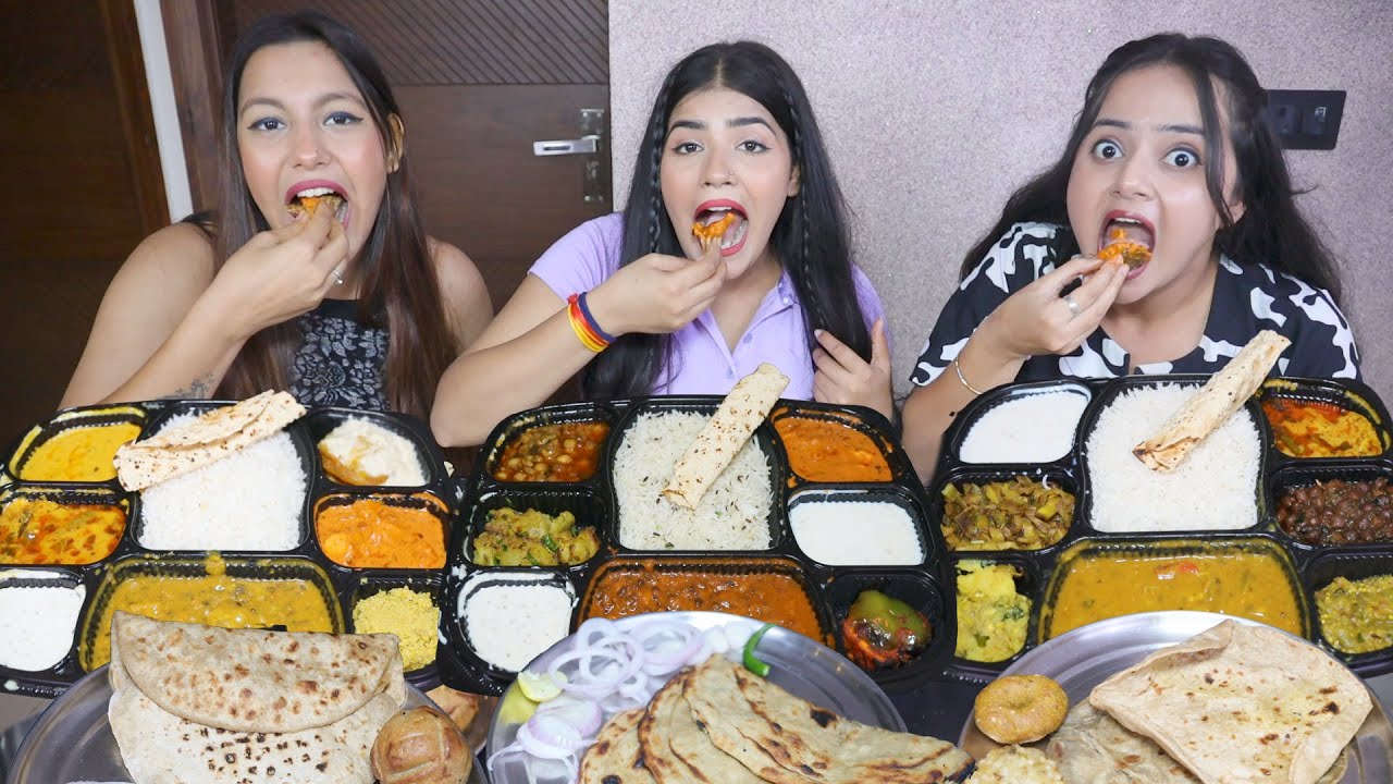 Rajasthani Thali, Punjabi Thali and Lucknowi Thali Eating Challenge ...