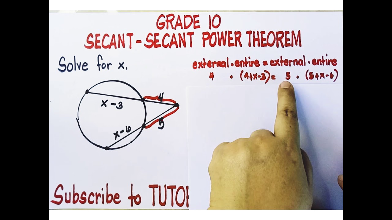 Grade 10 | Find x using the SECANT–SECANT POWER THEOREM || By Tutor ...