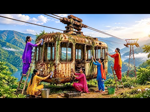 5 Village Girls Discover a Giant Ropeway in the Jungle! 🚠😱 #ropeway #village 