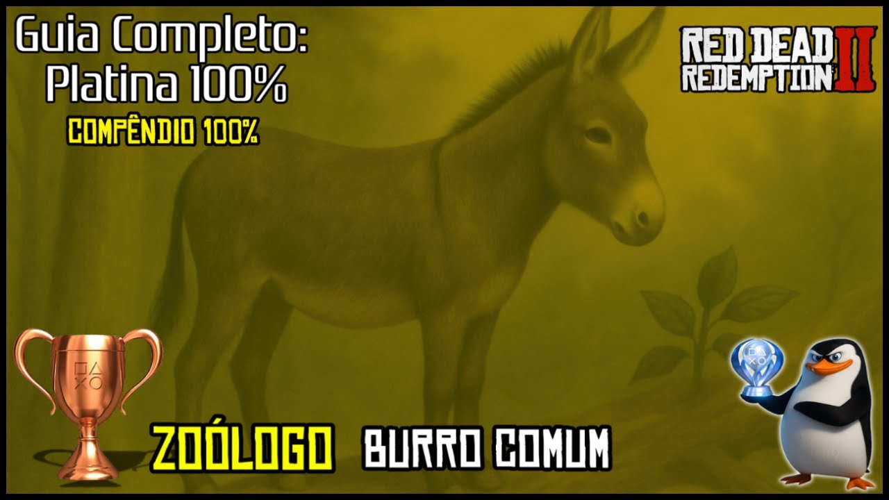 Red Dead Redemption 2: Burro Comum + Compêndio 100% | Troféu Zoólogo ...