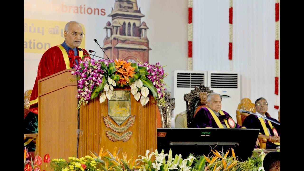 President Kovind addresses 160th convocation of University of Madras ...
