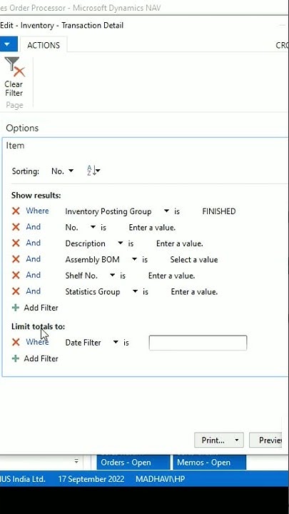 Inventory - Transaction Detail Report in Navision | Entry Type based Item Reporting - YouTube