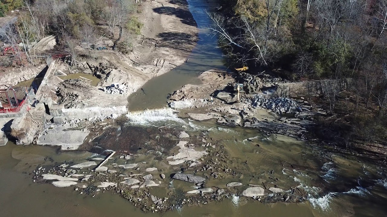 Neuse River flows freely after Milburnie Dam removed - YouTube