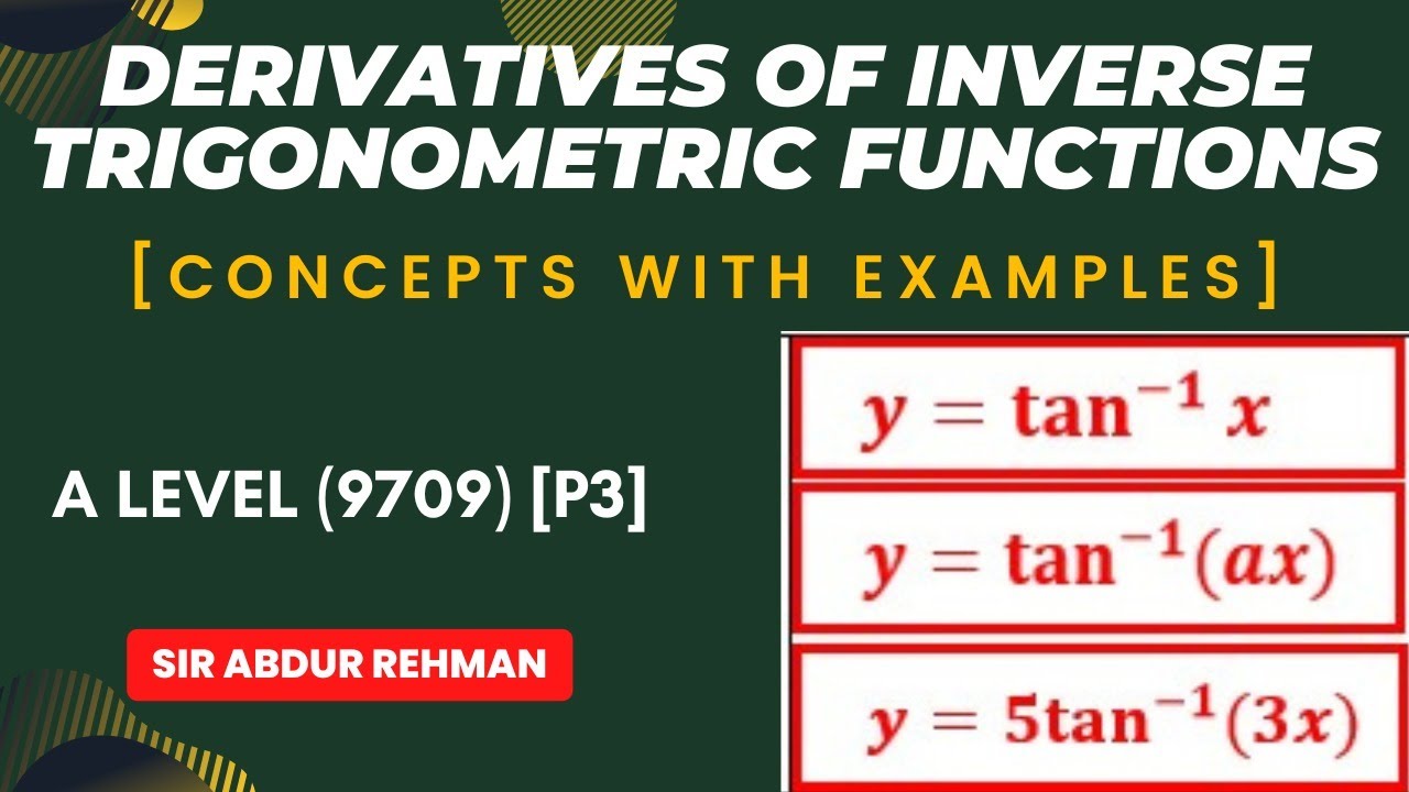 Derivatives of Inverse Trigonometric Functions | Concepts with Examples ...