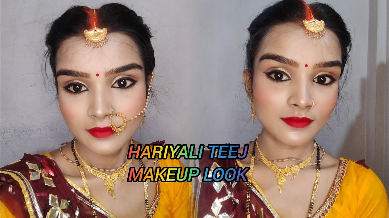TEEJ MAKEUP Look| Newly Married Makeup|Easy Steps..न‌ई नवेली दुल्हन करे ऐसा मेकअप दिखेंगे सबसे ...