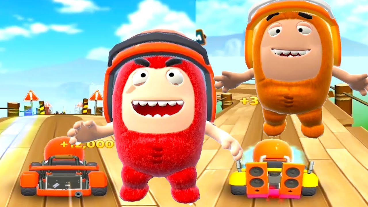 Oddbods Turbo Run #40 Fuse Racing vs Slick Racing Dual Screen Mode ...