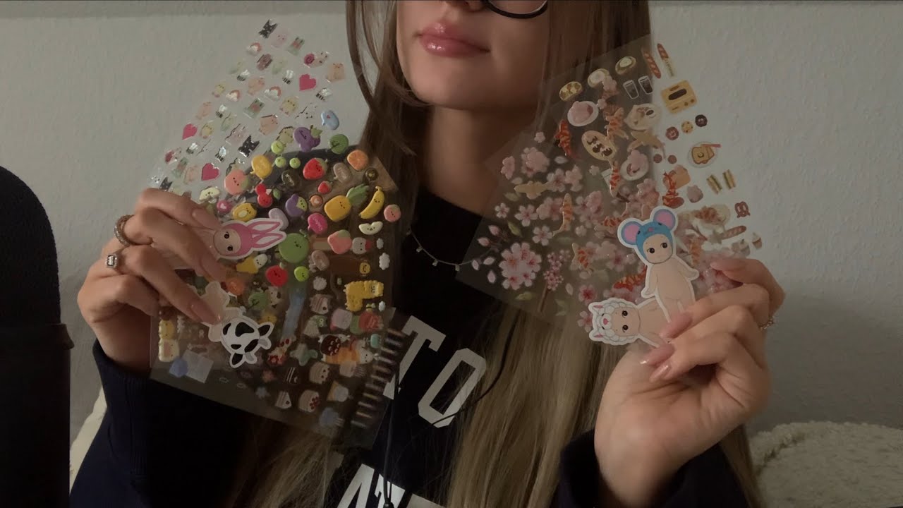 asmr aesthetic sticker haul + muji planner flip through | sticky ...