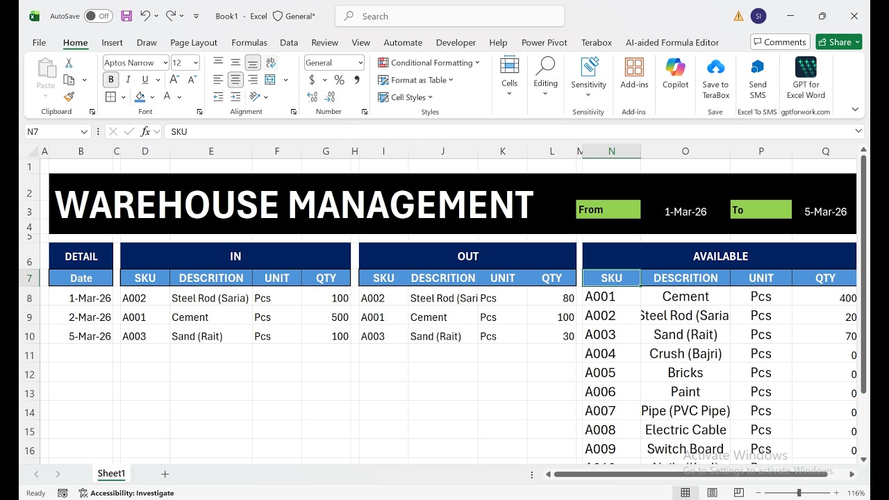 How to Manage Warehouse Stock in Excel | WMS Explained - YouTube