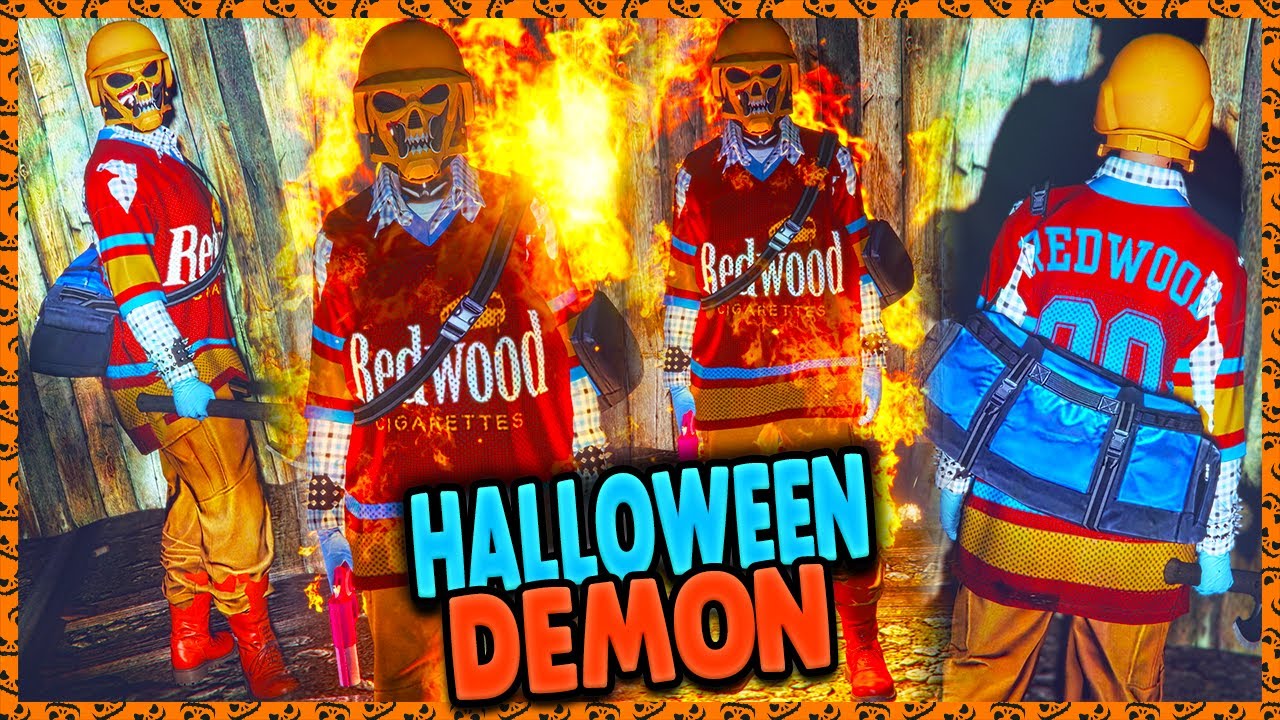 FEMALE HALLOWEEN OUTFIT WITH DEMON MASK🧡🎃| ORANGE BULLETPROOF HELMET ...