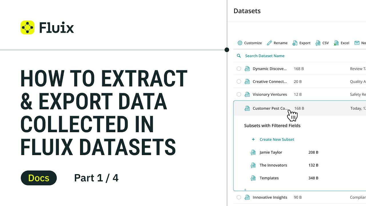 1.4 How to extract & export data collected in Fluix datasets (Part 1) - YouTube