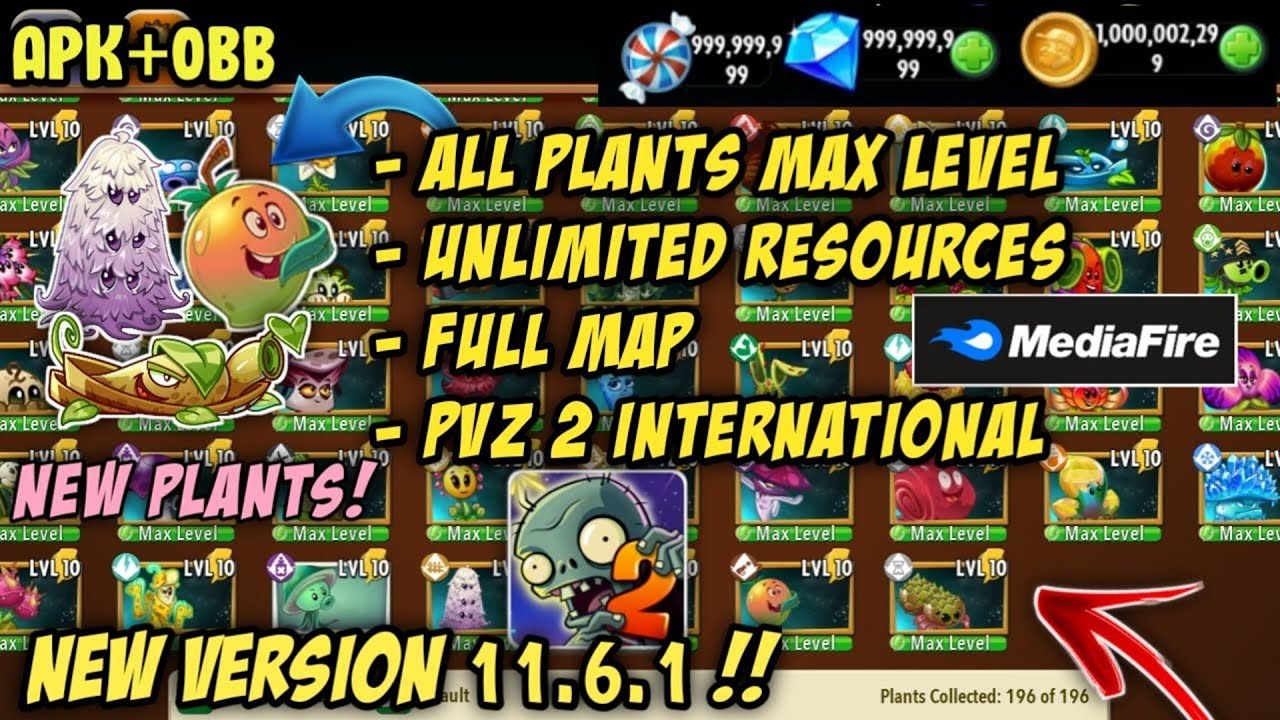 Plants vs Zombies 2 Mod Apk 11.6.1 with Max Level Plants & Full Map ...