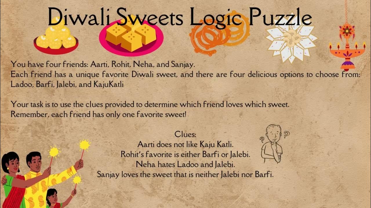 Brain Workout: Fun Diwali Sweets Logic Puzzle: with Solutions | Fun ...