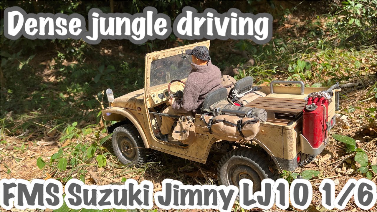 RC FMS Suzuki Jimny LJ10 1/6 figure off road Dense jungle driving - YouTube