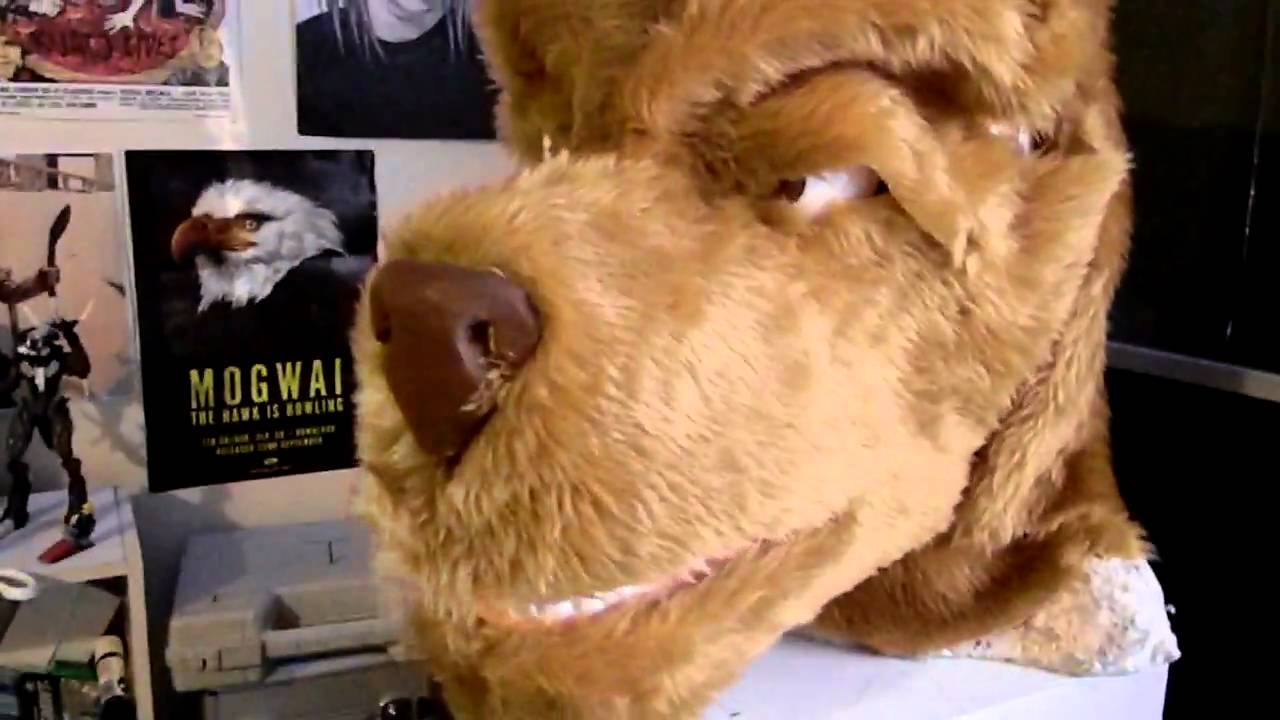 Animatronic Booga mask - Fur test fitting. - YouTube
