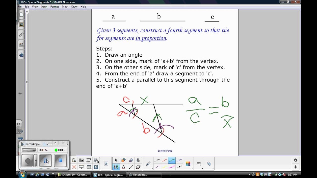 Construct a segment proportional to 3 others - YouTube