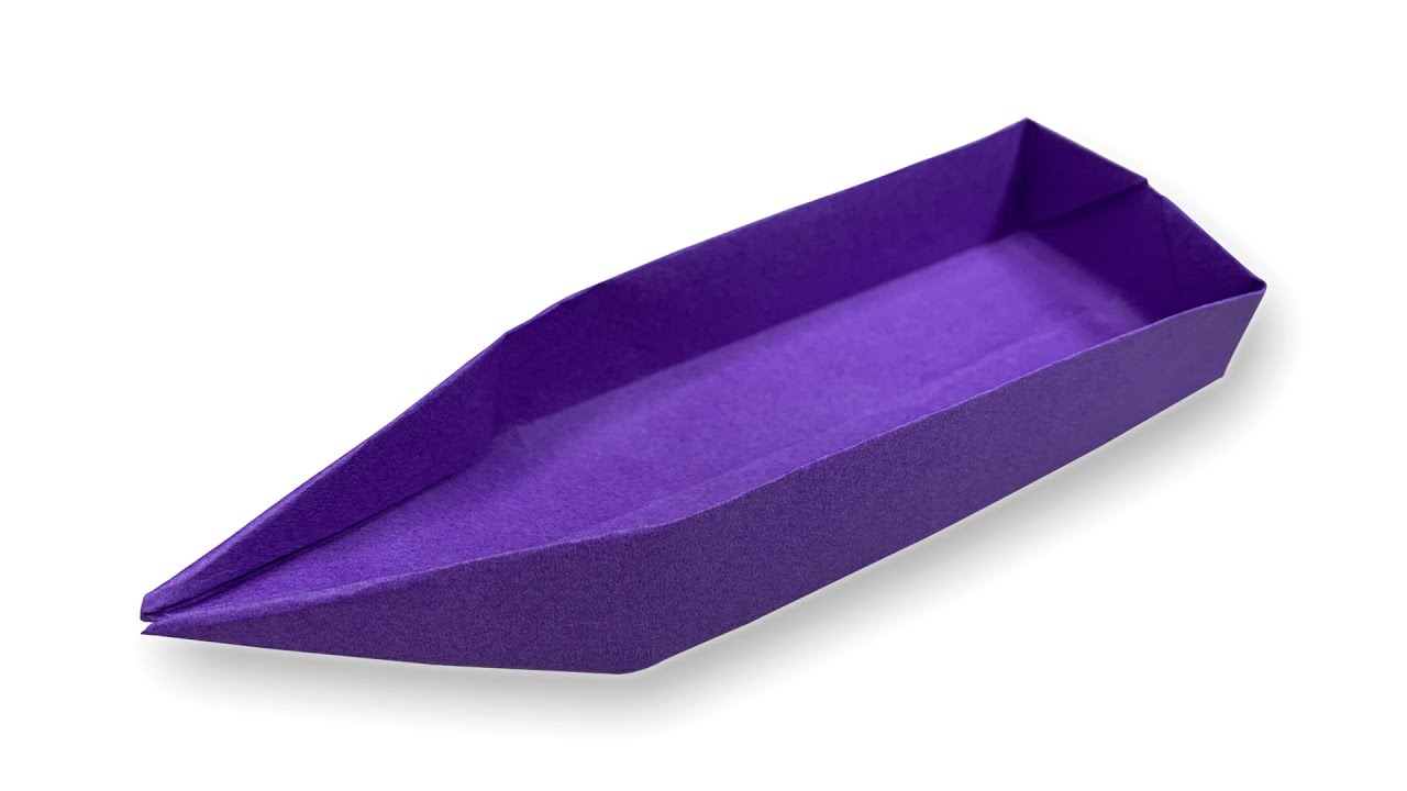 How to Make a Paper Boat Canoe that Floats - Vito Origami - Speedboat ...