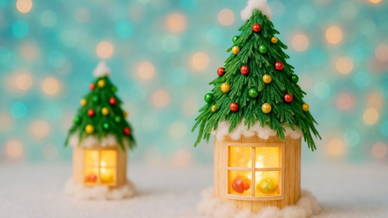 Make a Miniature Light-Up House for Christmas Decor 🎄 🏠 | Easy and ...