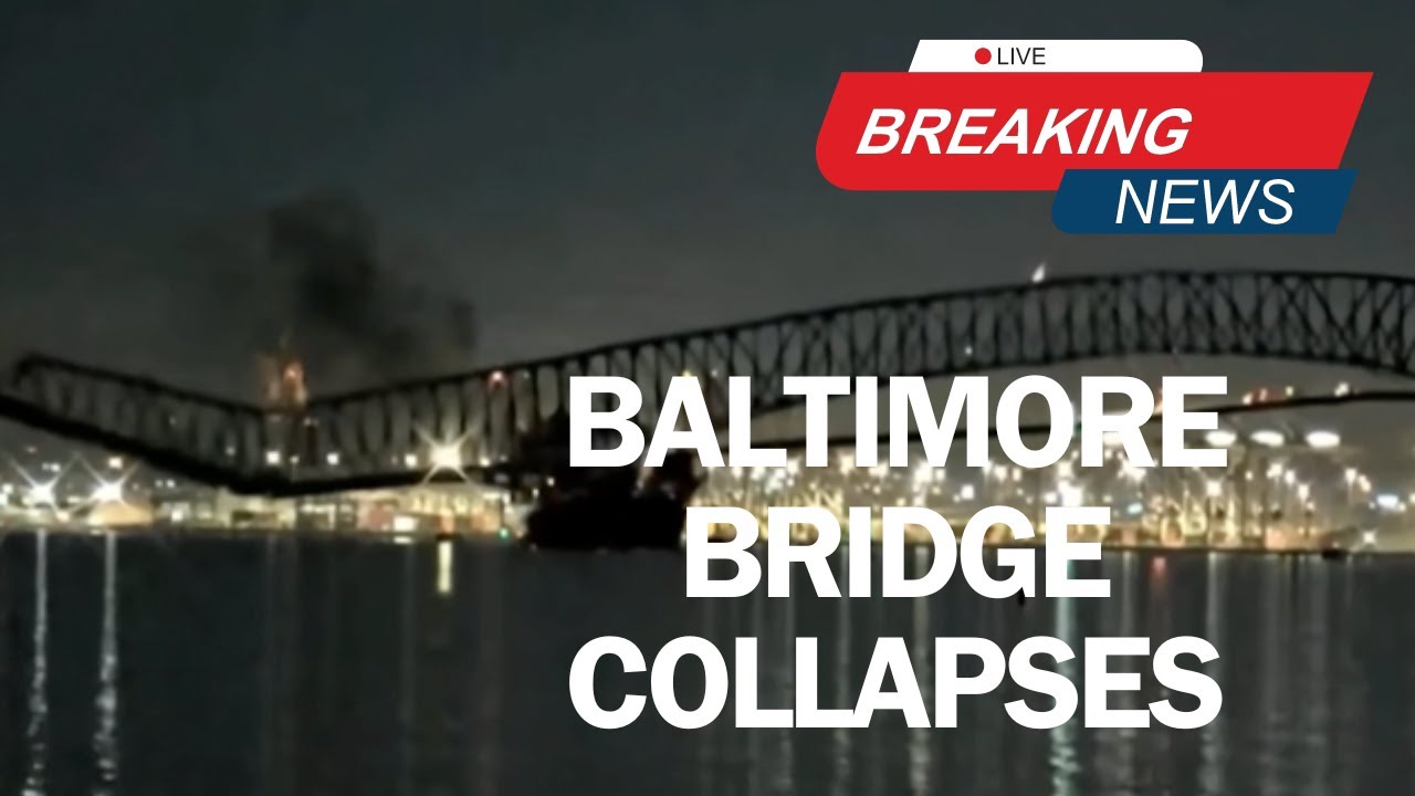 A Cargo ship crashes into Baltimore bridge, breaking the bridge ...