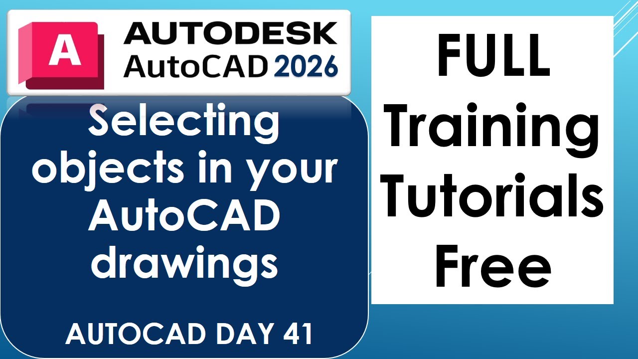 Selecting objects in your AutoCAD drawings AUTOCAD DAY 41 - YouTube