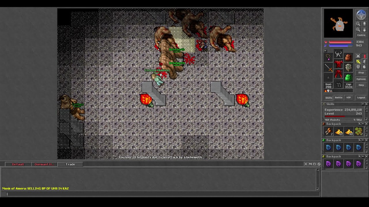 Old Tibia - ETERNAL OBLIVION Behemoth Quest Service Solo (Amera 2005 7. ...