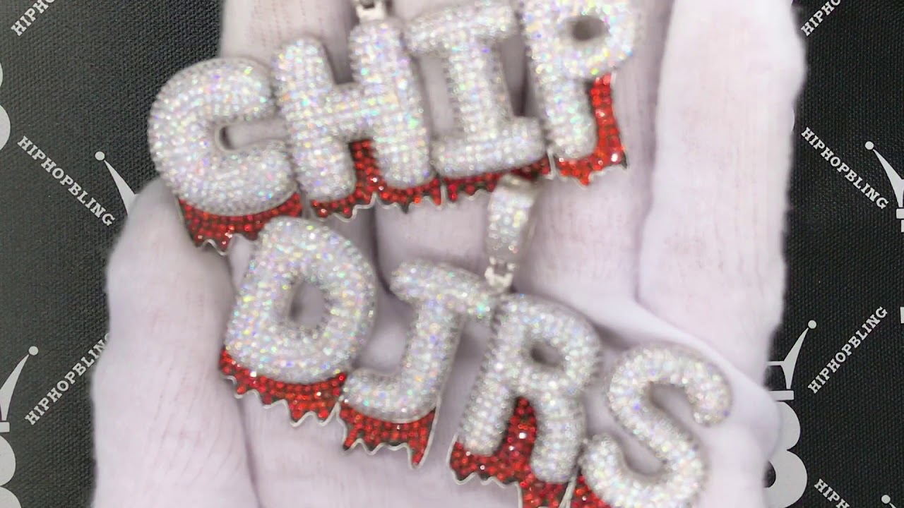 Hip Hop Name Pendant | Bubble Letter Bling Bling Custom Charm ...