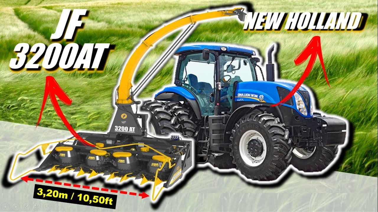 Grass harvesting with incredible tractor mounted forage Harvester JF ...