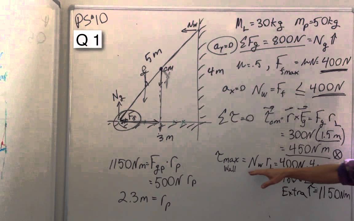 Ladder Physics Problem, Schwartz, Cal Poly Physics - YouTube
