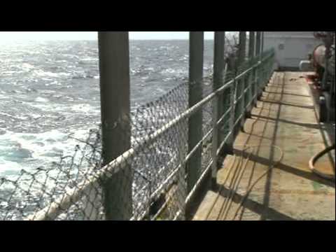 installing barbed wire on vessel deck - YouTube