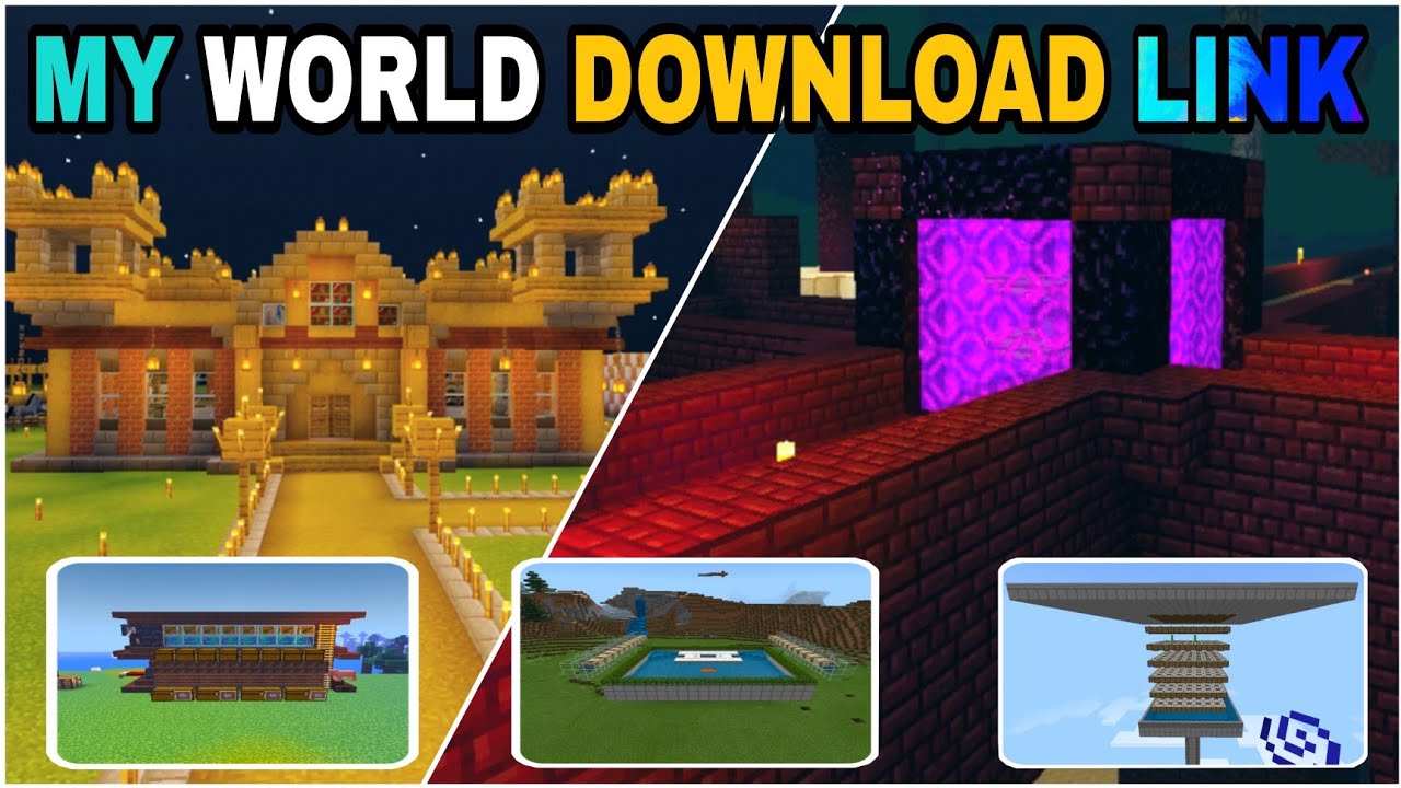 MINECRAFT BEST SURVIVAL WORLD DOWNLOAD LINK || BEST SURVIVAL WORLD ...